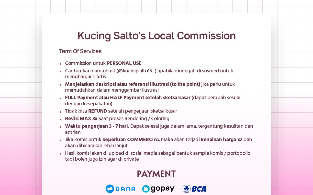 Kucing Salto LOCAL COMMISSION